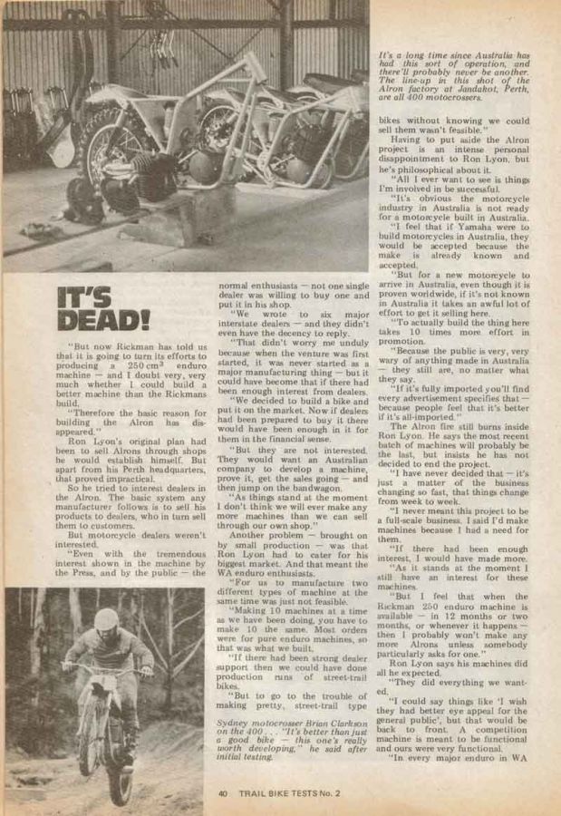 The Alron Story - Vintage Enduro Riders incorporated - veri, vintage ...