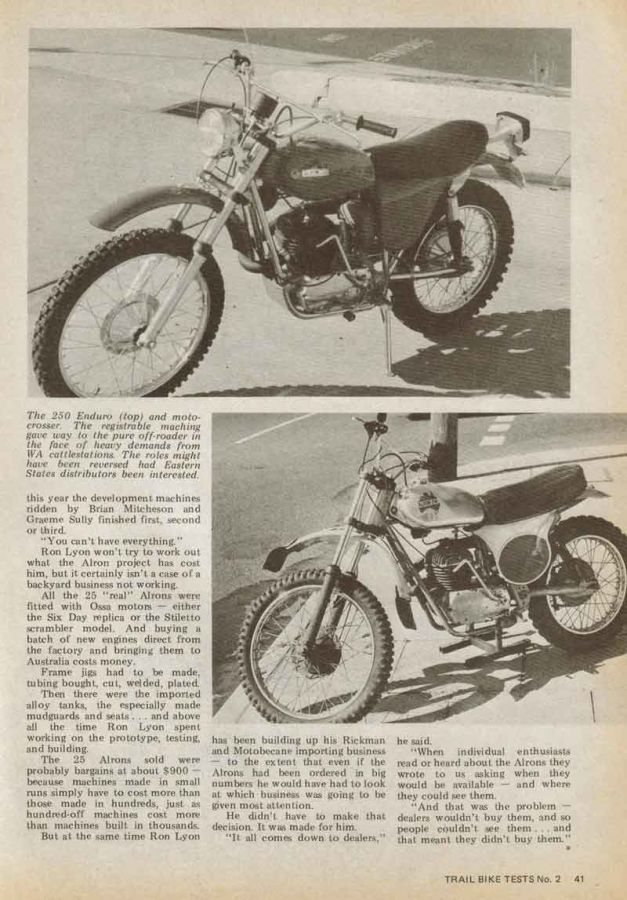 The Alron Story - Vintage Enduro Riders incorporated - veri, vintage ...